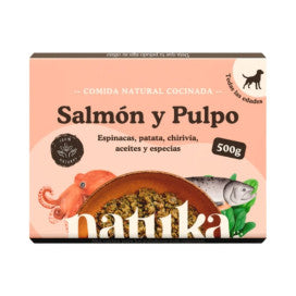 Natuka Menu COCINADO salmón y pulpo 500Gr – Barf Canarias